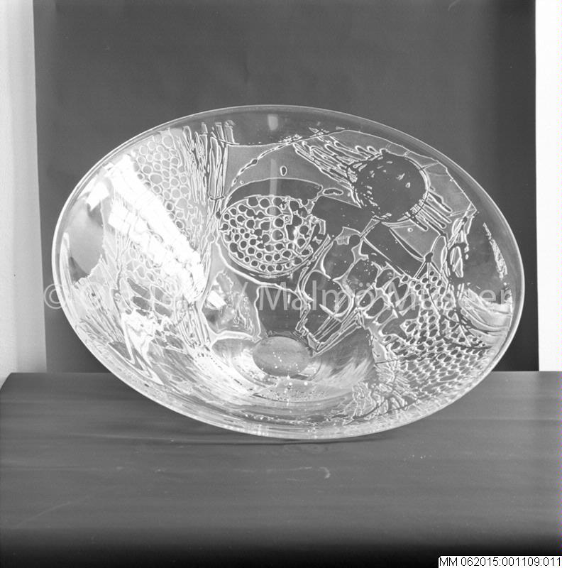 Kringla - konstglas, skål, konst, glaskonst