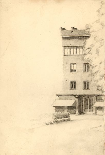 Kringla - teckning [blyertsteckning]